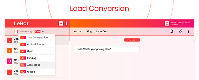 Le Bot: AI powered SaaS based chatbot - Graffersid
